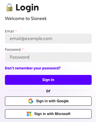 First login to Sloneek - Sloneek®